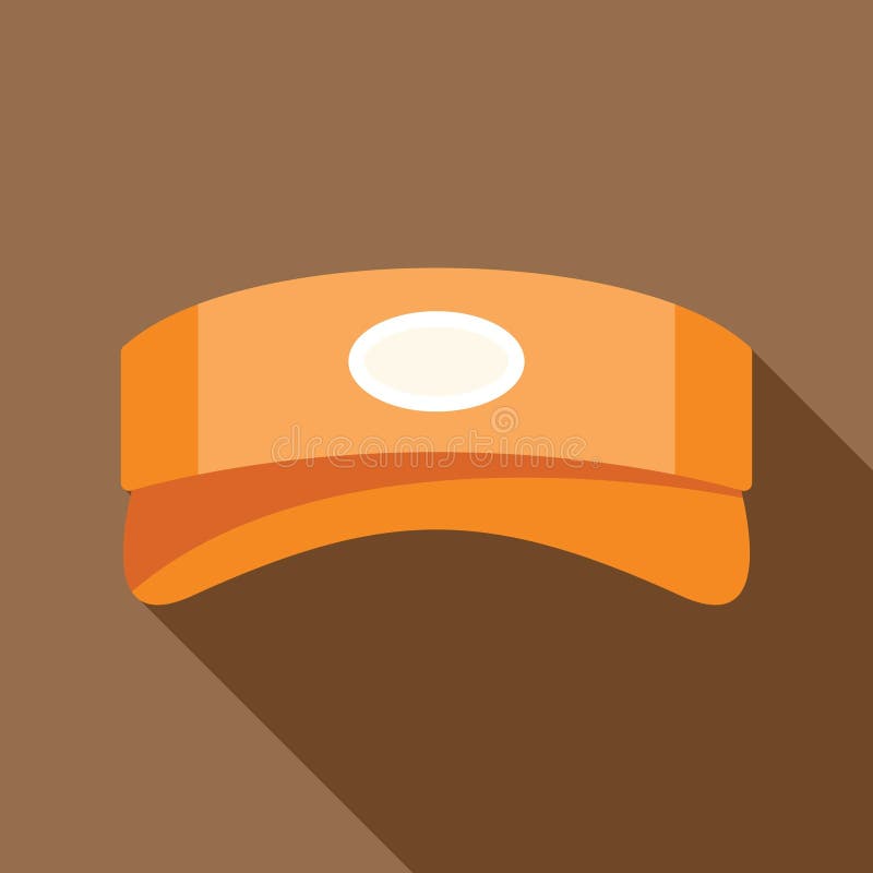 Orange Sun Visor Cap with White Blank Logo Template Presenting from the ...