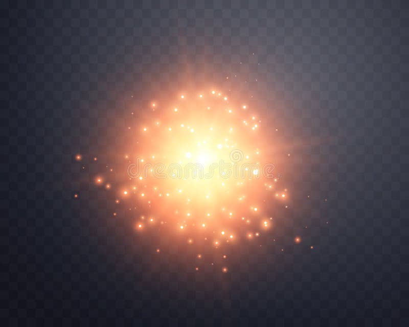 Orange Sunlight Lens Flare, Sun Flash with Rays and Spotlight. Glowing ...