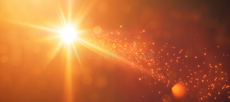 Orange Sunlight Rays Background, Bright, Shine Stock Illustration ...