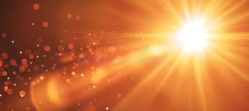 Orange Sunlight Rays Background, Bright, Shine Stock Illustration ...