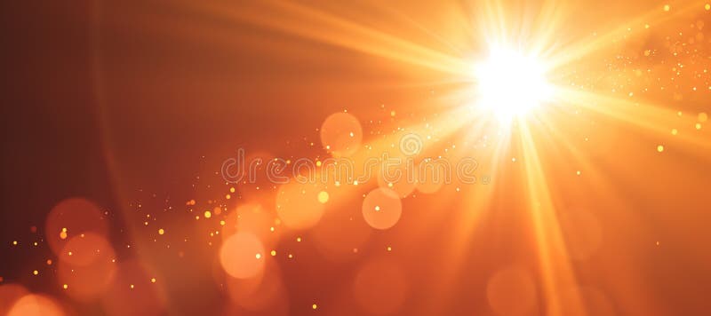 Orange Sunlight Rays Background, Bright, Shine Stock Illustration ...