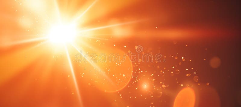 Orange Sunlight Rays Background, Bright, Shine Stock Illustration ...