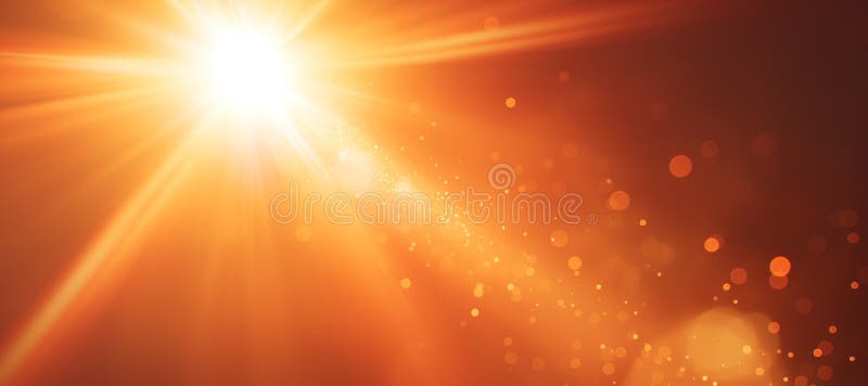 Orange Sunlight Rays Background, Bright, Shine Stock Illustration ...