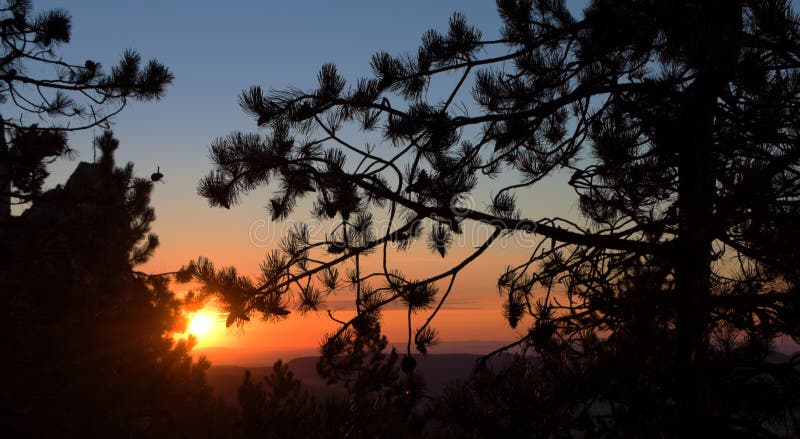 Orange Sunrise in Austria Mountains Stock Image - Image of idyllic ...