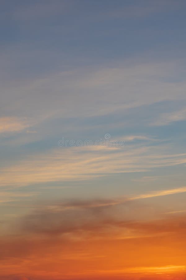 Orange Sunrise. Soft Gradient from Orange To Blue. Stock Image - Image ...