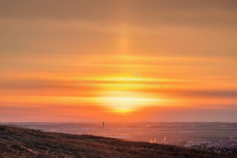 Orange Sunrise in a Spring Park Stock Image - Image of orange ...