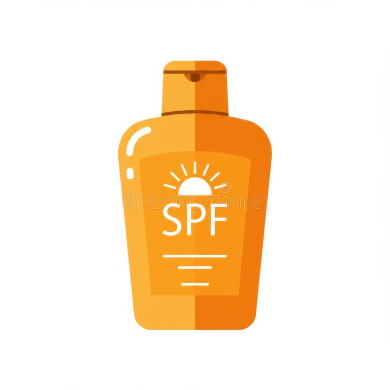 Orange Sunscreen Bottle with SPF Label Illustration Stock Illustration ...