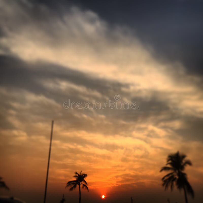 Orange sunset stock image. Image of beach, orange, sunset - 52739317