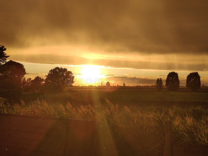 Orange sunset on country stock image. Image of outdoor - 250951253