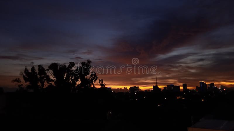 Orange Sunset Day Night Cool Stock Photo - Image of sunset, night ...
