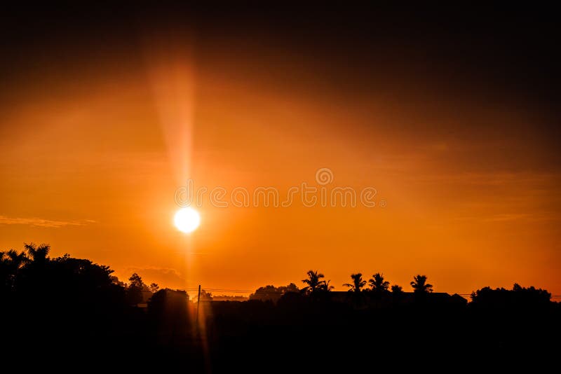 Orange sunset stock image. Image of sunset, scene, sundown - 156439005