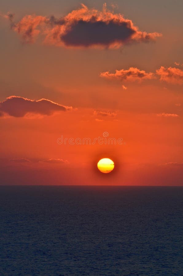 Orange Sunset Over the Ocean Stock Image - Image of dusk, evening: 53723905