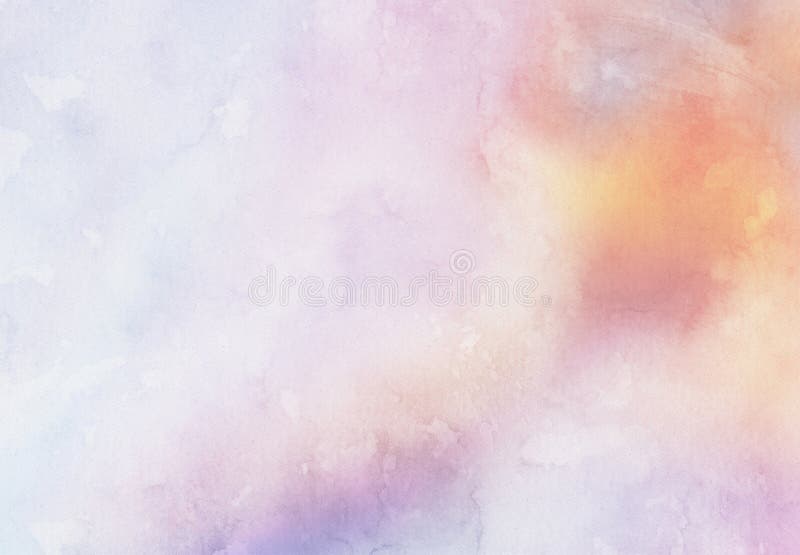 Orange Sunset Sky Abstract Watercolor Texture Background. Moderm Art ...