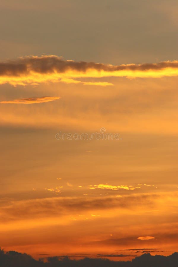 An Orange Sunset Sky with Bright Sun Stock Photo - Image of sunset ...