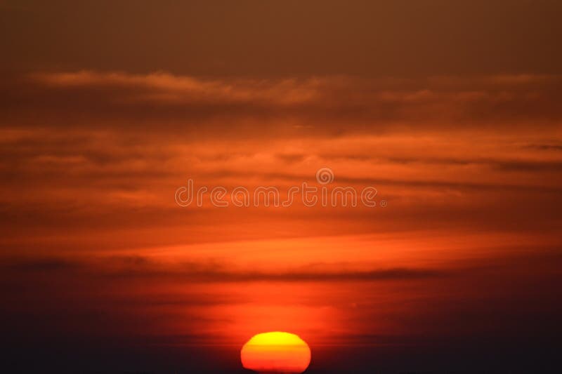 Orange and Yellow Sunset Sky with Clouds Stock Image - Image of clouds ...