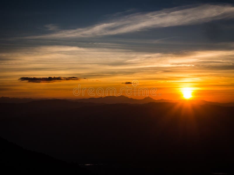 The Orange Sunsetting with the Gradient Color Line of Sky in Chi Stock ...
