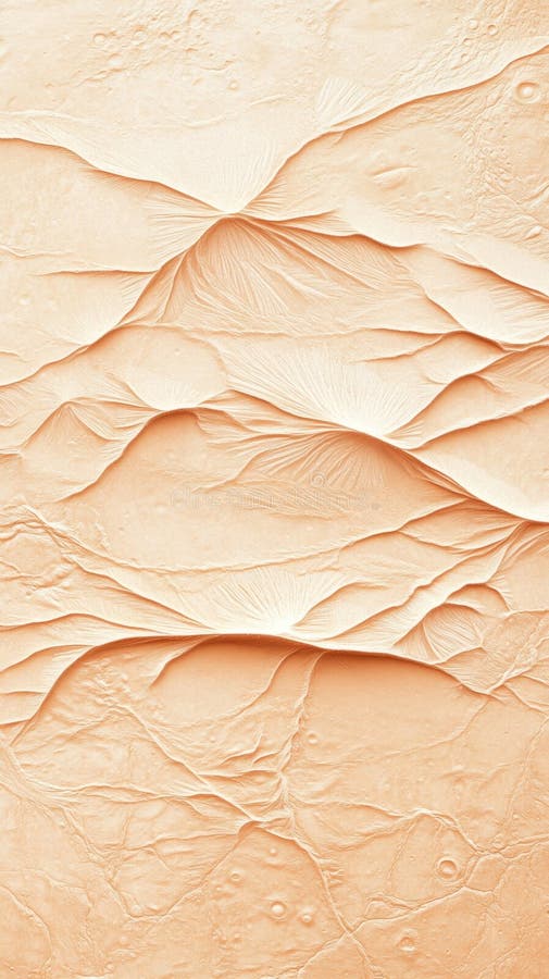 Orange Surface Pattern. Abstract Texture. Geometric Design with Craters and Smooth Ridges. Warm ...