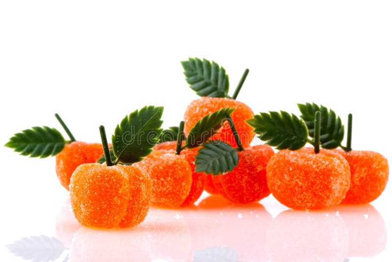 Orange sweet candy apples stock photo. Image of reflections - 17443024