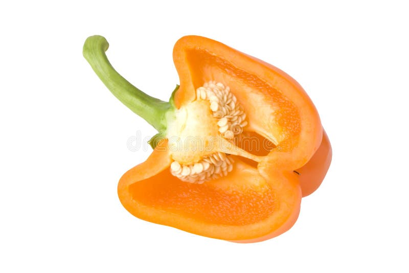 Orange sweet pepper. stock image. Image of core, healthy - 12544039