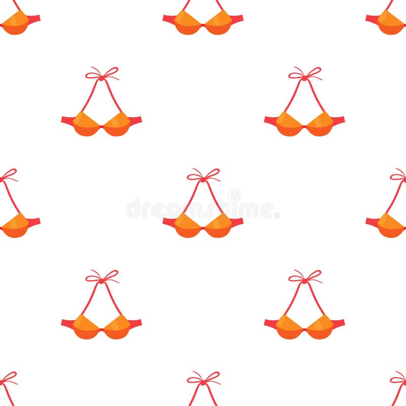 Orange Swimsuit Bra Pattern Seamless Vector Stock Vector - Illustration ...