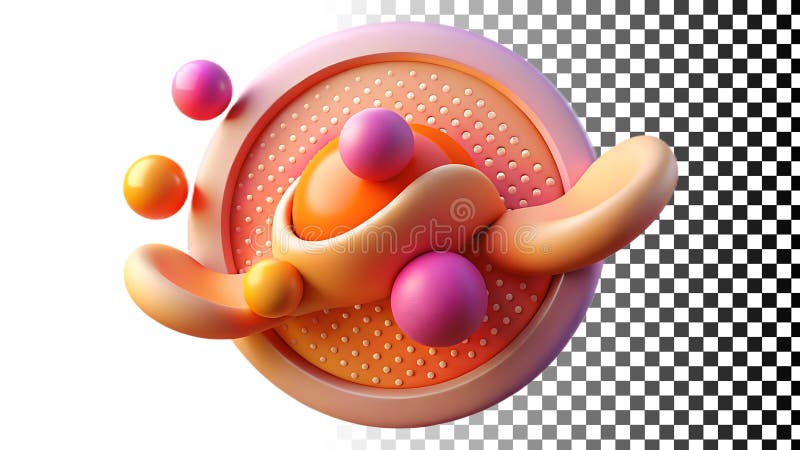 Orange Swirl Button, Dynamic UI Element Interface Png Transparent Image Generative AI Stock ...