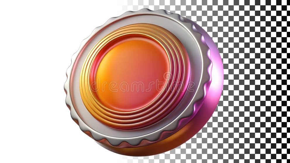 Orange Swirl Button, Vibrant UI Control Element Design Png Transparent Image Generative AI Stock ...
