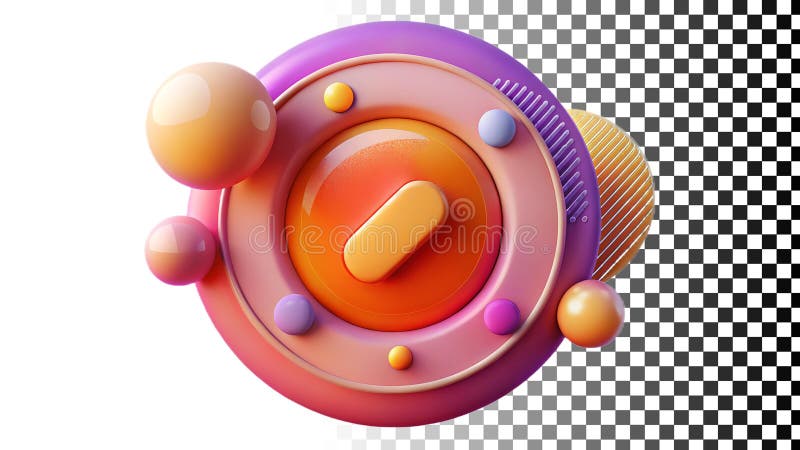 Orange Swirl Button, Vibrant UI Control Element Png Transparent Image Generative AI Stock Image ...