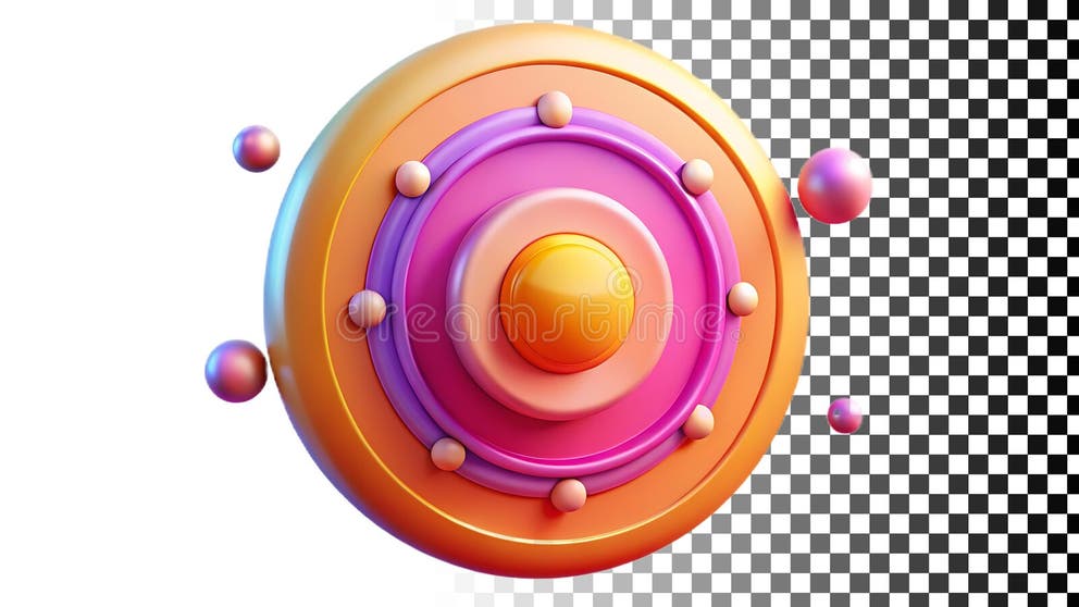 Orange Swirl Button, Vibrant UI Control Element Png Transparent Image Generative AI Stock Image ...