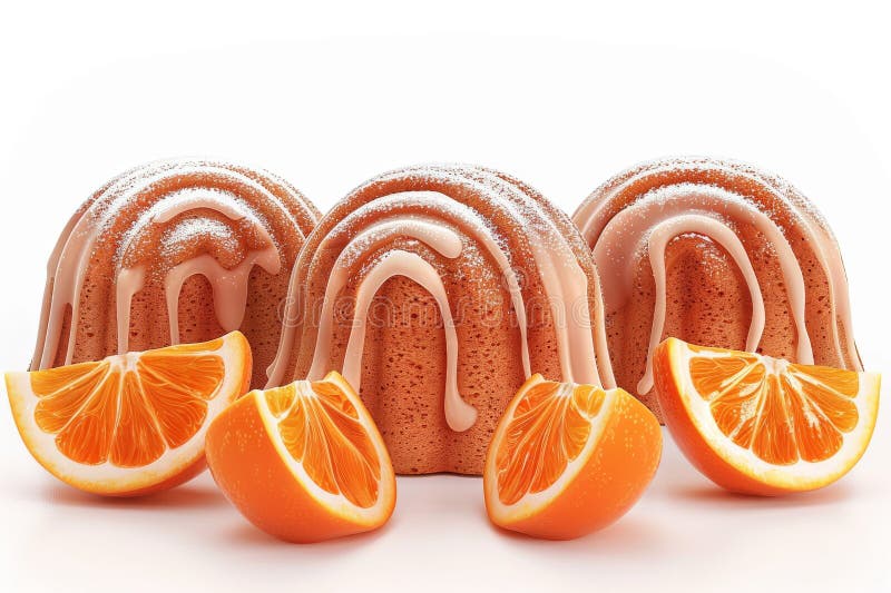 Orange Swiss Roll with a Light and Fluffy Texture, Garnished with Fresh ...