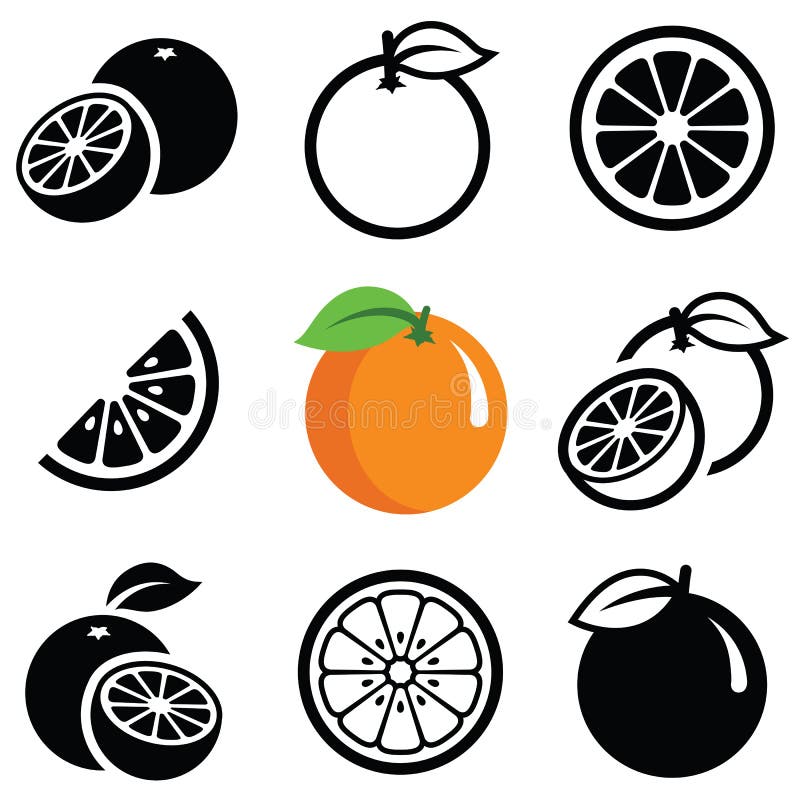 Orange symbol vektor illustrationer. Illustration av nytt - 90811983