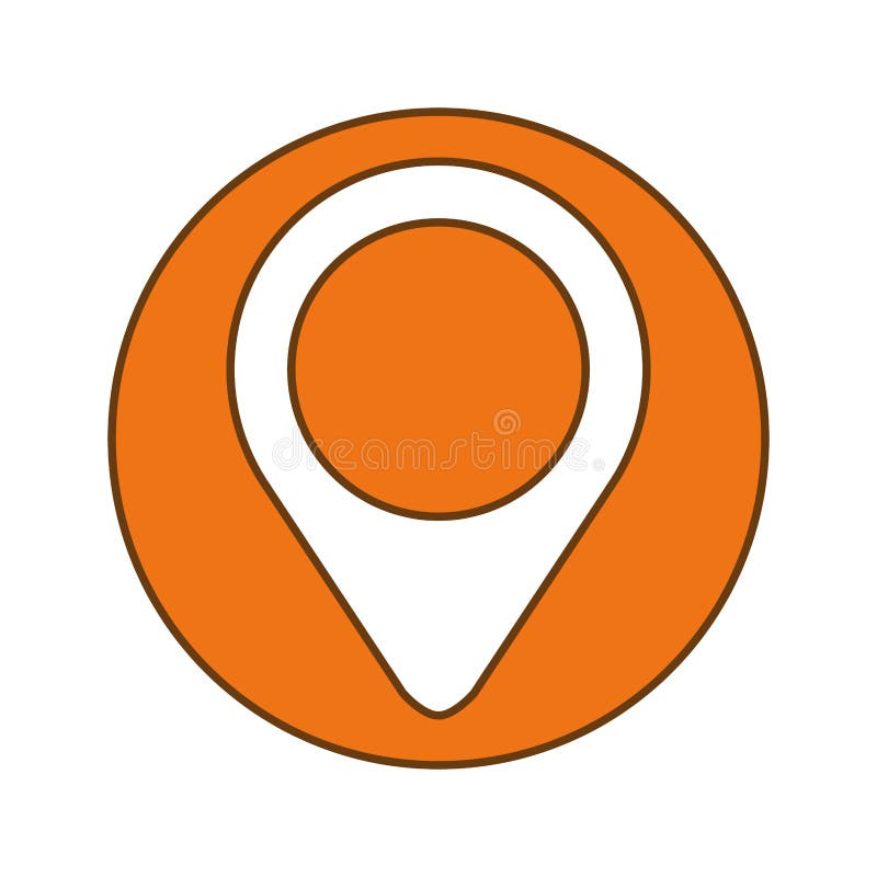 Orange Symbol Location Guide Button Stock Illustration - Illustration ...