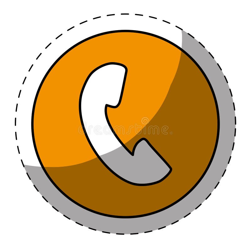 Orange Symbol Phone Button Design Stock Illustration - Illustration of ...