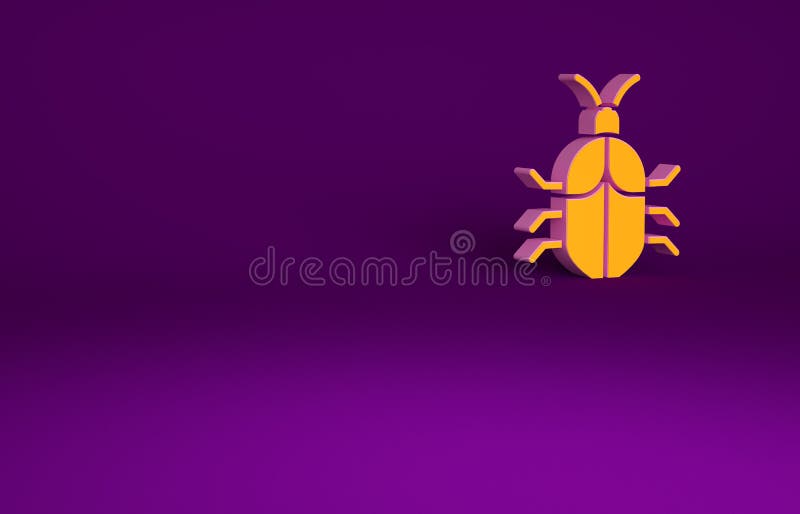 Orange System Bug Concept Icon Isolated on Purple Background. Code Bug ... Orange System Bug Concept Icon Isolated on Purple Background. Code Bug ...