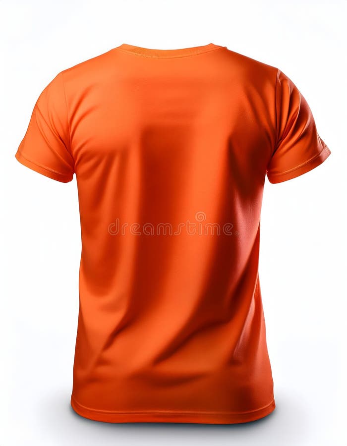 Orange T Shirt Back Side Design Display Stock Photo - Image of flat ...