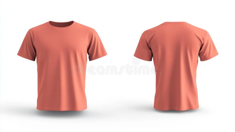 Orange T-Shirt Front and Back View - Generative AI Stock Illustration ...