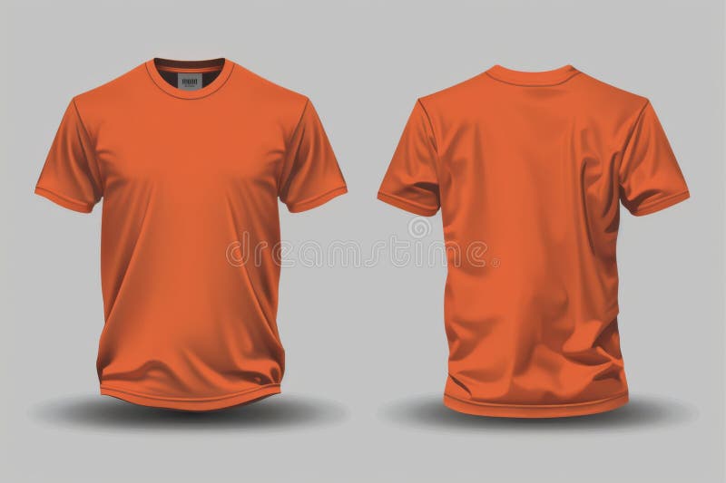 Orange T-shirt Template Showing the Front and Back Views. Generative AI ...