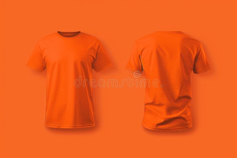 Orange T-shirt Template Showing the Front and Back Views. Generative AI ...