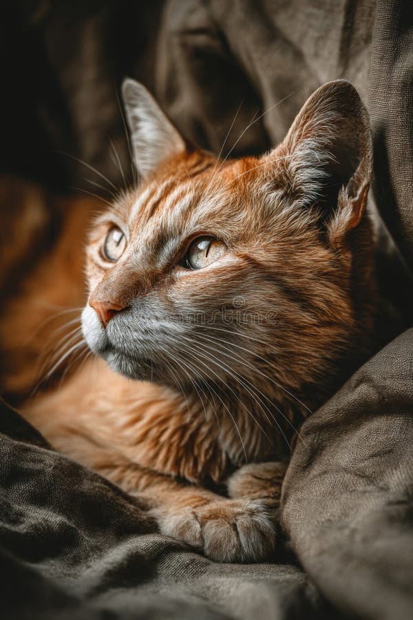 Orange Tabby Cat Portrait Closeup Stock Illustration - Illustration of ...