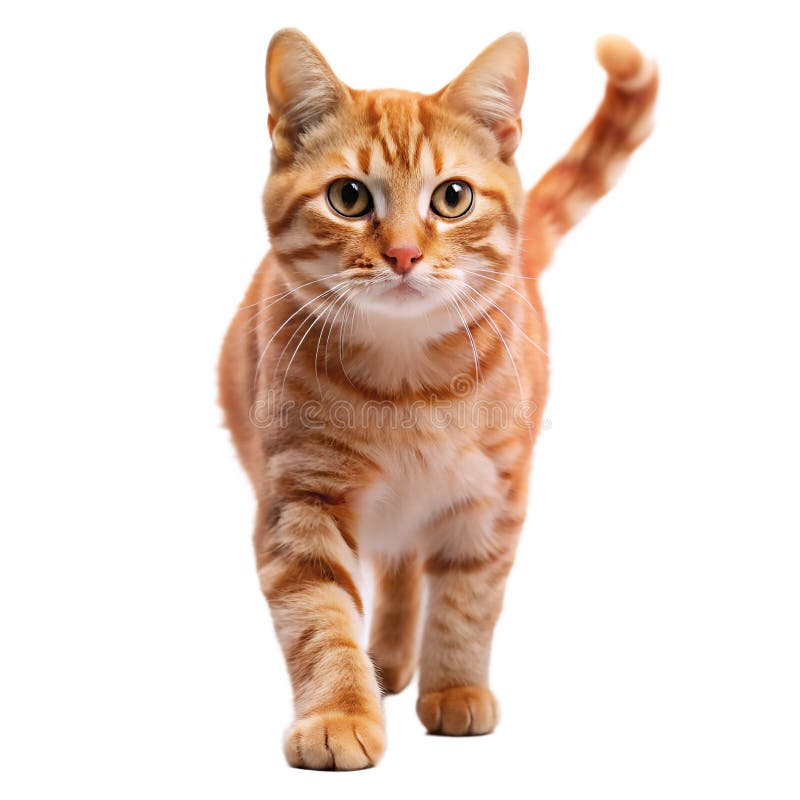 Orange Tabby Cat Walking stock illustration. Illustration of isolated ...