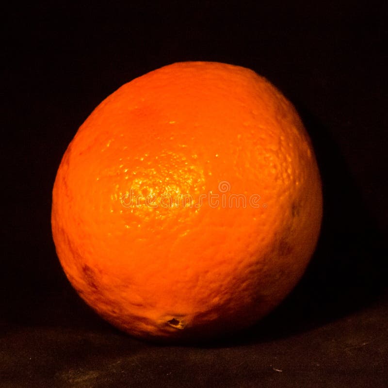 An Orange on a Table - Still Life Stock Image - Image of beautiful ...