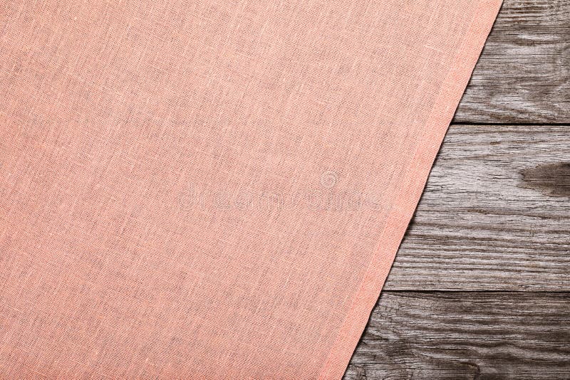 Orange Tablecloth on the Left Side of a Wooden Table Stock Image ...