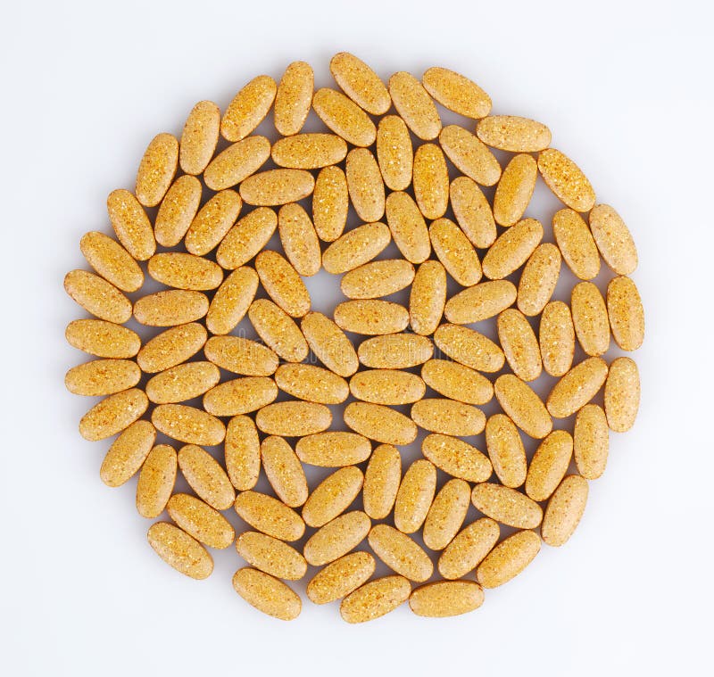 Orange Tablets Stacked in a Circle Stock Photo - Image of remedy ...