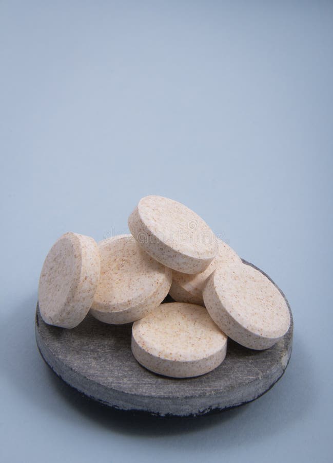 Orange Tablets Together from the Top View . Out-of-package Orange ...