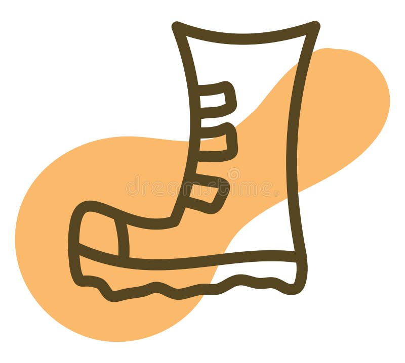 Orange tall boots, icon stock vector. Illustration of protect - 261075647