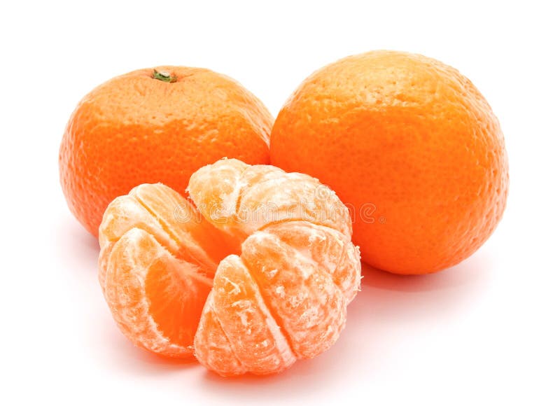 Orange Tangerines Isolated on a White Stock Photo - Image of piece ...