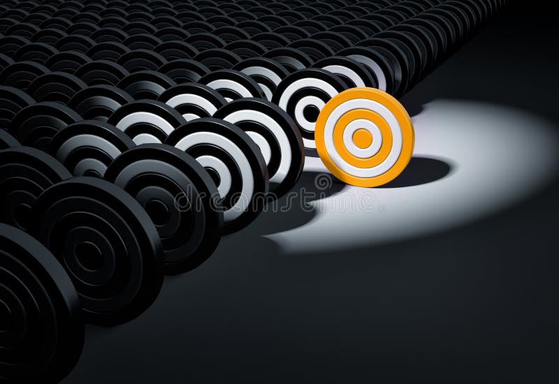 Orange Target Different from the Crowd Stock Illustration ...