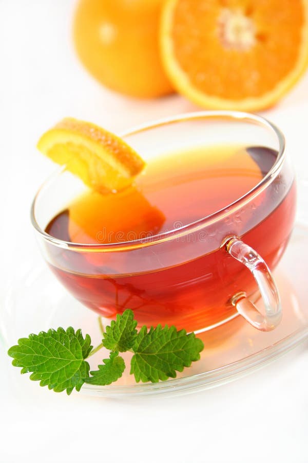 Orange tea stock photo. Image of plant, fruits, glass - 14248446