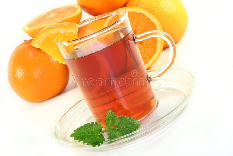 Orange tea stock photo. Image of plant, fruits, glass - 14248446