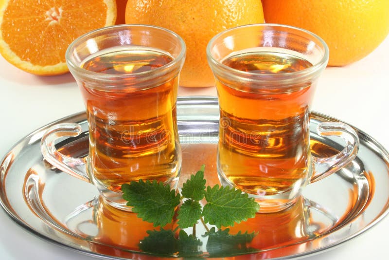 Orange tea stock image. Image of glass, cold, fruit, white - 16466343