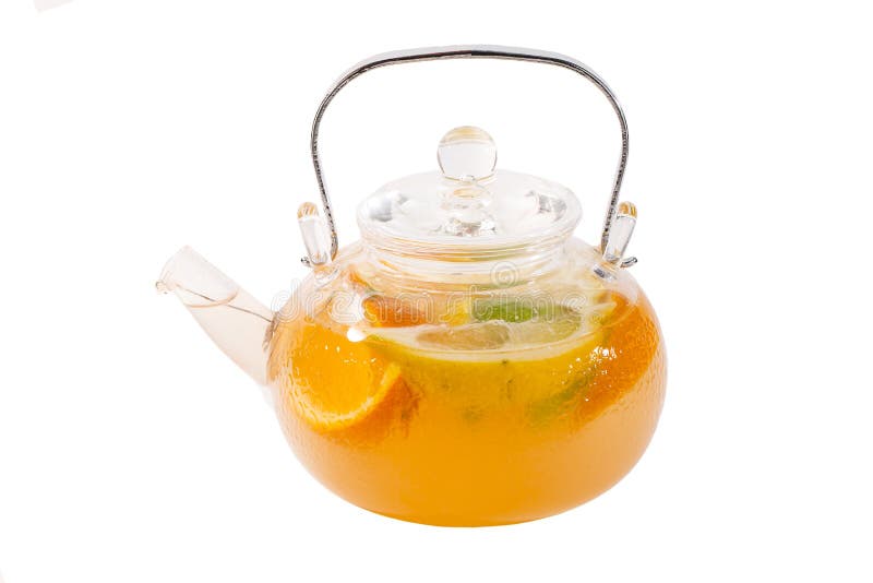 Orange tea stock image. Image of glass, medicine, teapot - 31395783